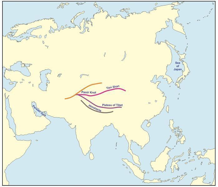 Pamirs Mountains On World Map