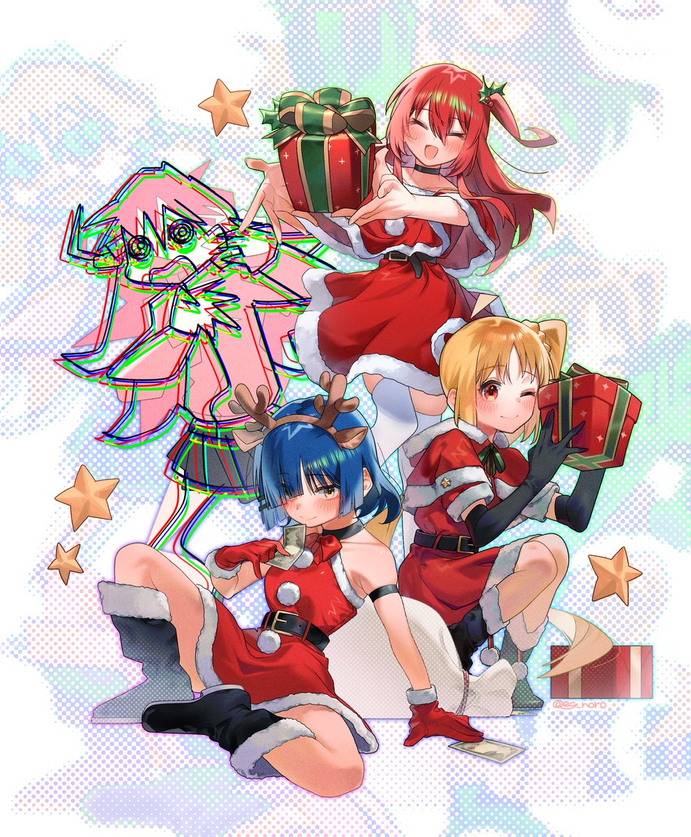 後藤ひとり 伊地知虹夏 「結束バンドと一緒にクリスマスを過ごそうの会ぼっち・ざ・ろっく 」のろむのイラスト