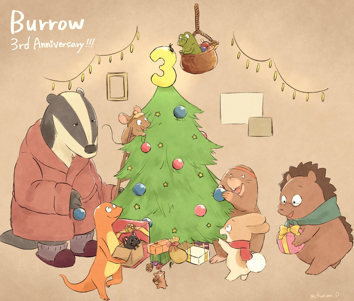 「Merry Christmas & Happy Burrow Day!!!」|ちゅうさぎ🕳🐰のイラスト