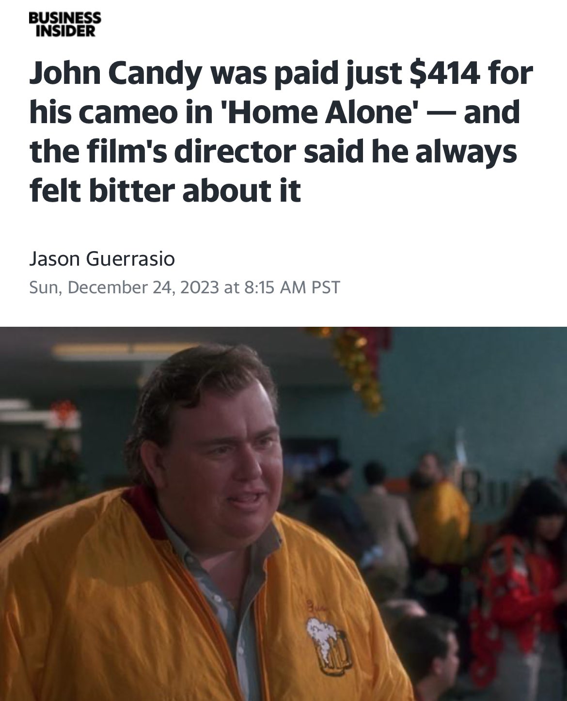 John Candy Home Alone It's December! Which Means It's Officially Home