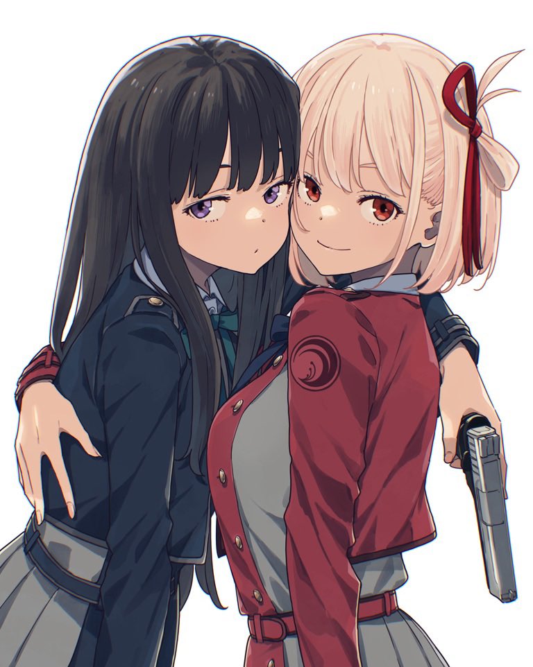 Inoue Takina Nishikigi Chisato Multiple Girls Lycoris Uniform 2girls