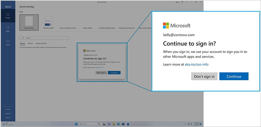 Is there a way to disable the "Continue to log in" pop up in office ...