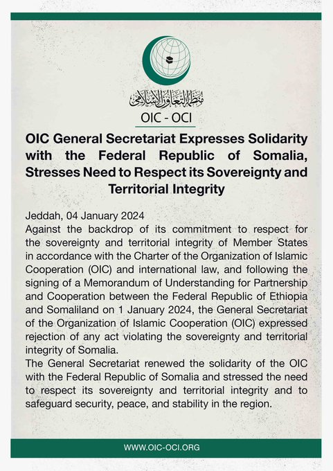OIC General Secretariat Expresses Solidarity with the Federal Republic ...