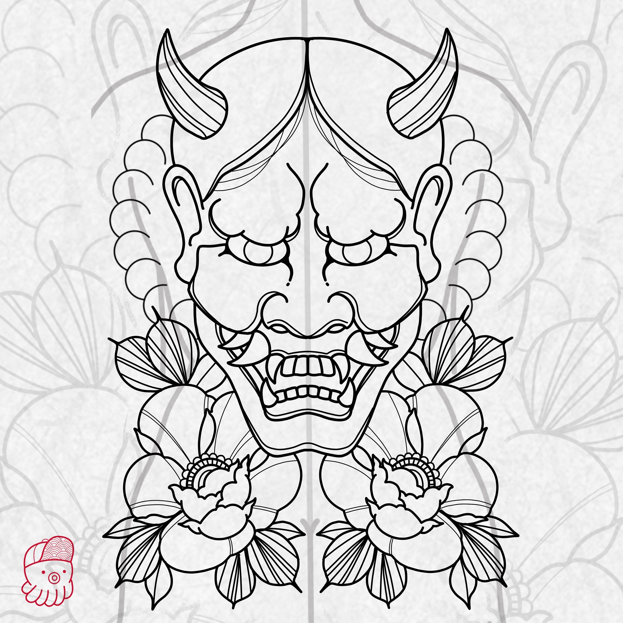 Hannya Mask Stencil Beast Path | Royal Road