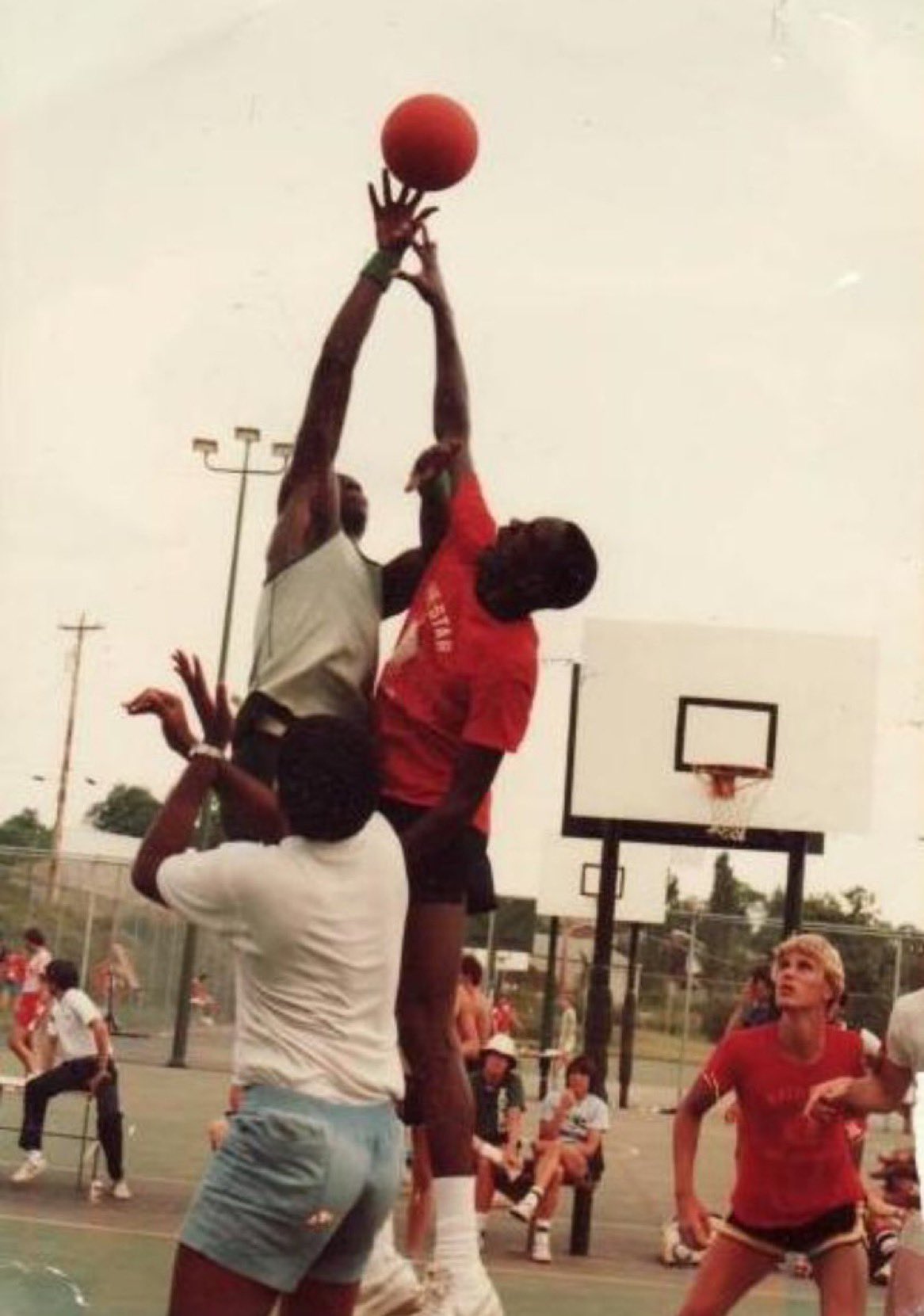 Michael Jordan and Len Bias at the Five-Star Basketball camp in 1980