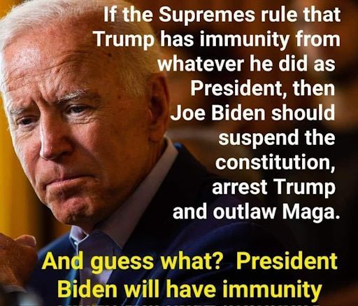 If TFG has immunity from prosecution, then so does President Biden ...