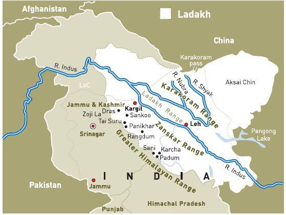 Zanskar Range On India Map Zanskar Wikipedia