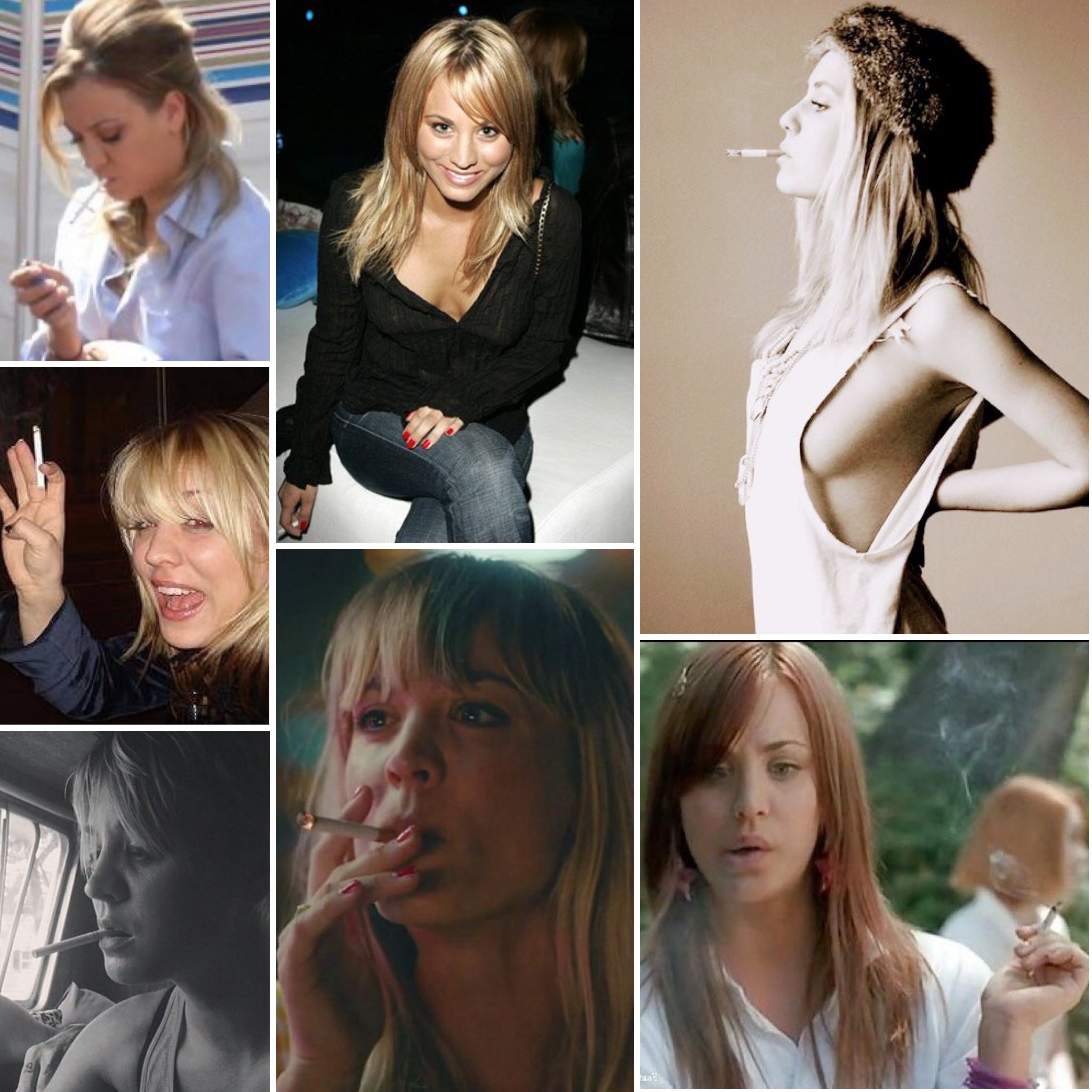 Kaley Cuoco Smokes