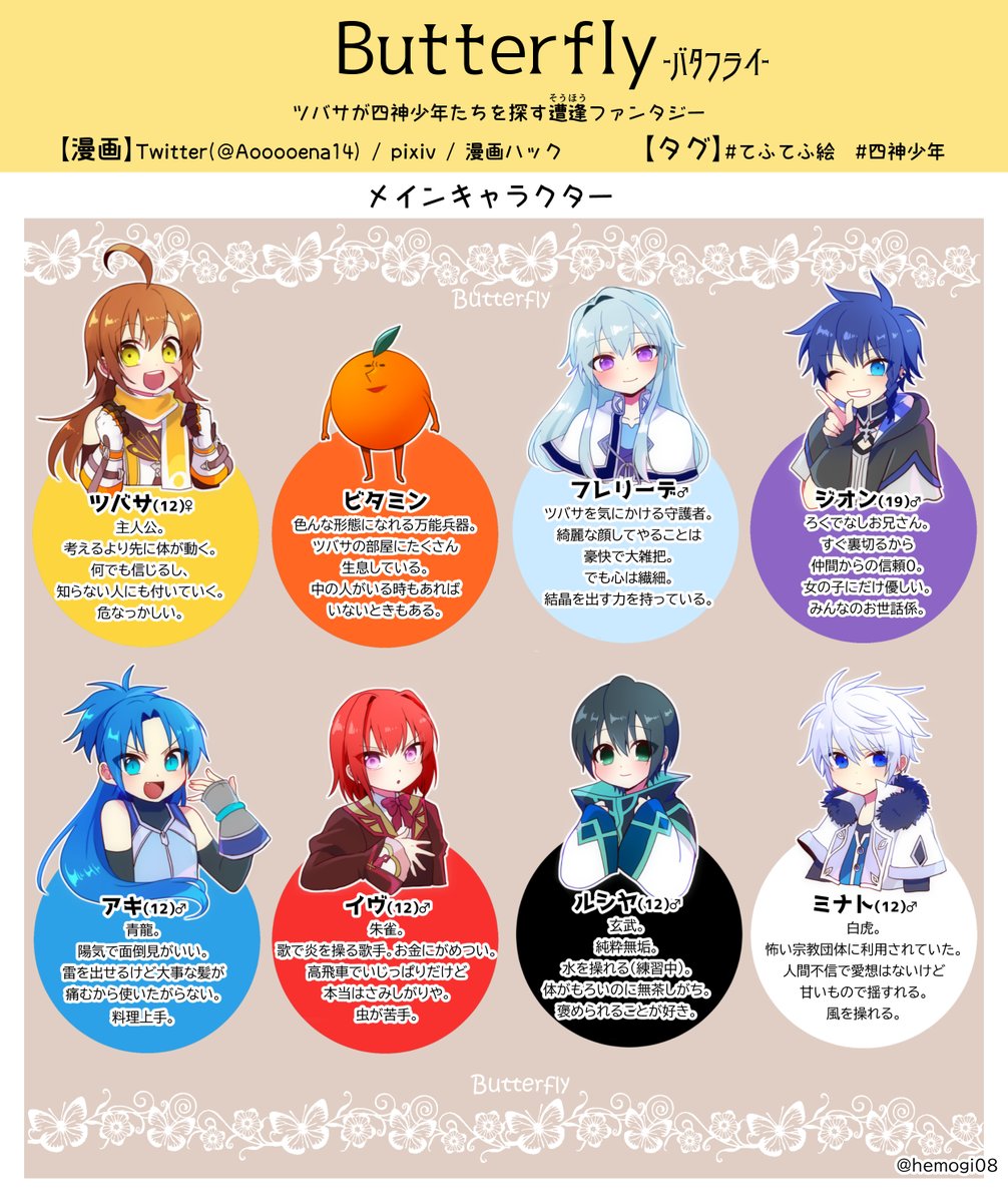 創作BL「【創作紹介①】 🦋創作ファンタジー『Butterfly』 本編漫画→【ht」アオエナの漫画