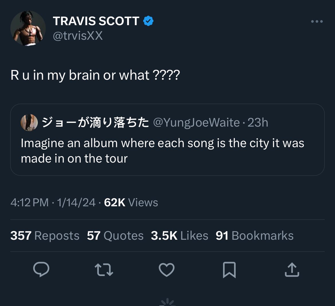 Travis Scott Twitter Quotes If Your Family Member Died, Don't Cry If
