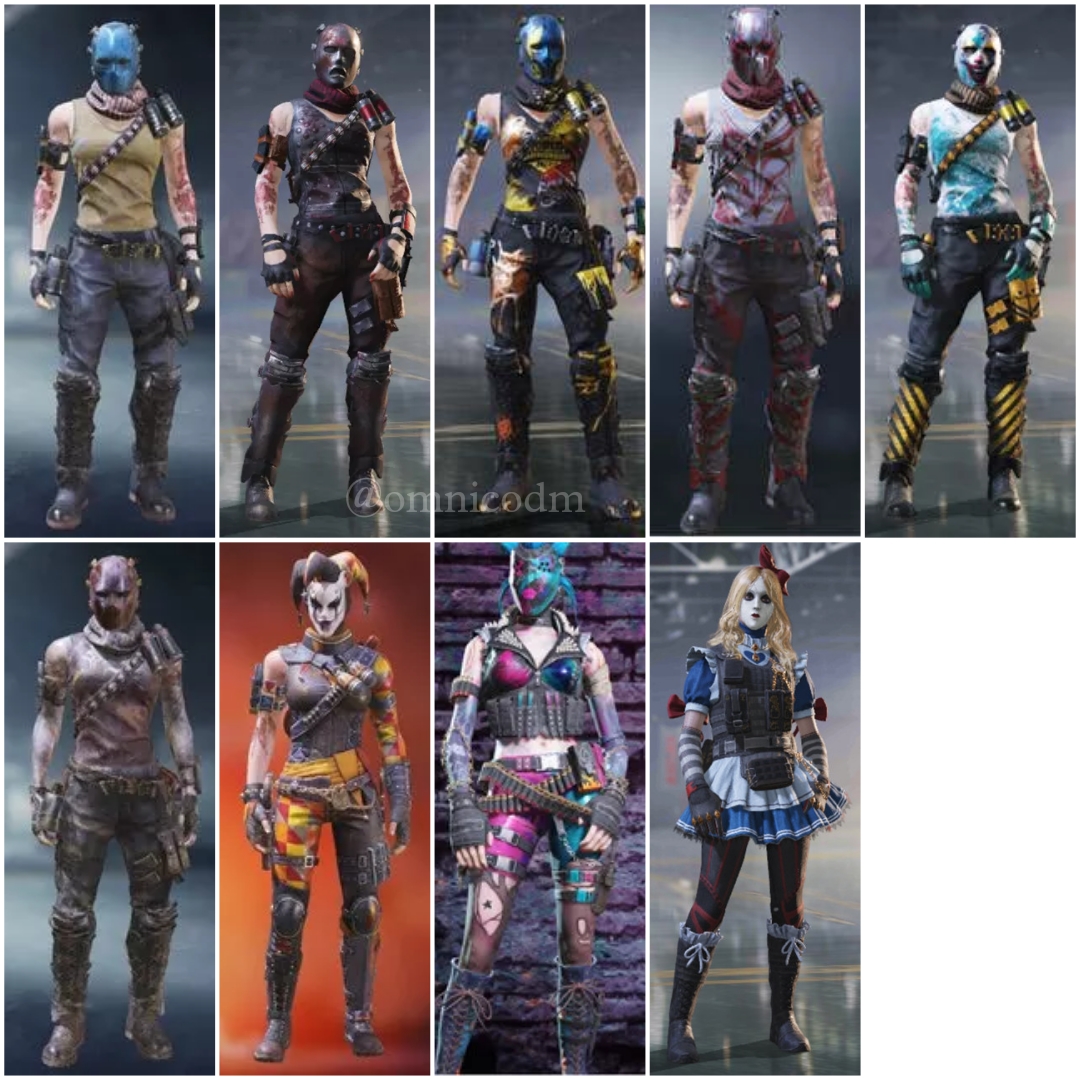 All DEATH ANGEL ALICE skins in CODM The only Female Character with the ...
