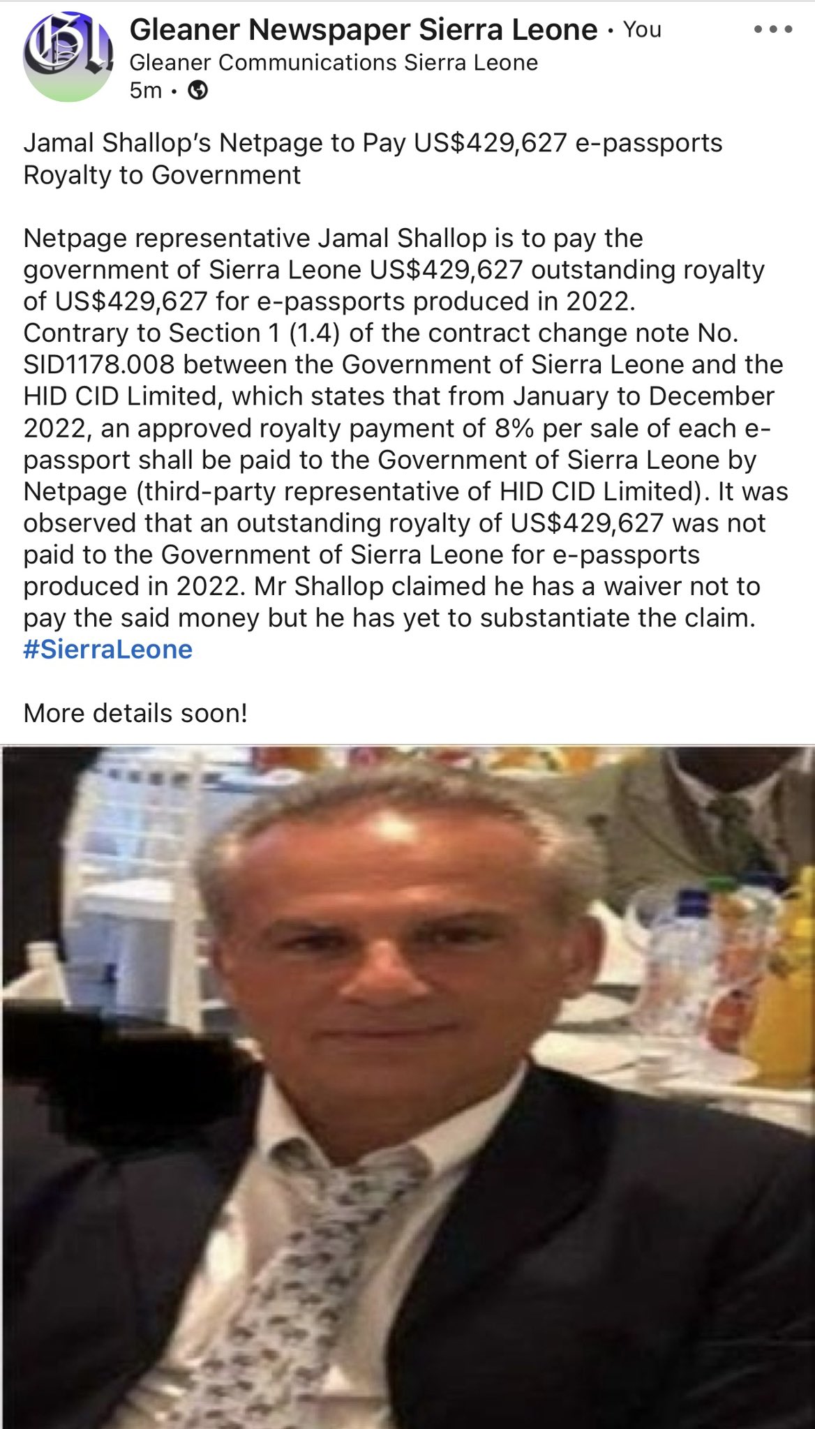 Sierra Leone Memes BU Supports National Disaster Management Agency In