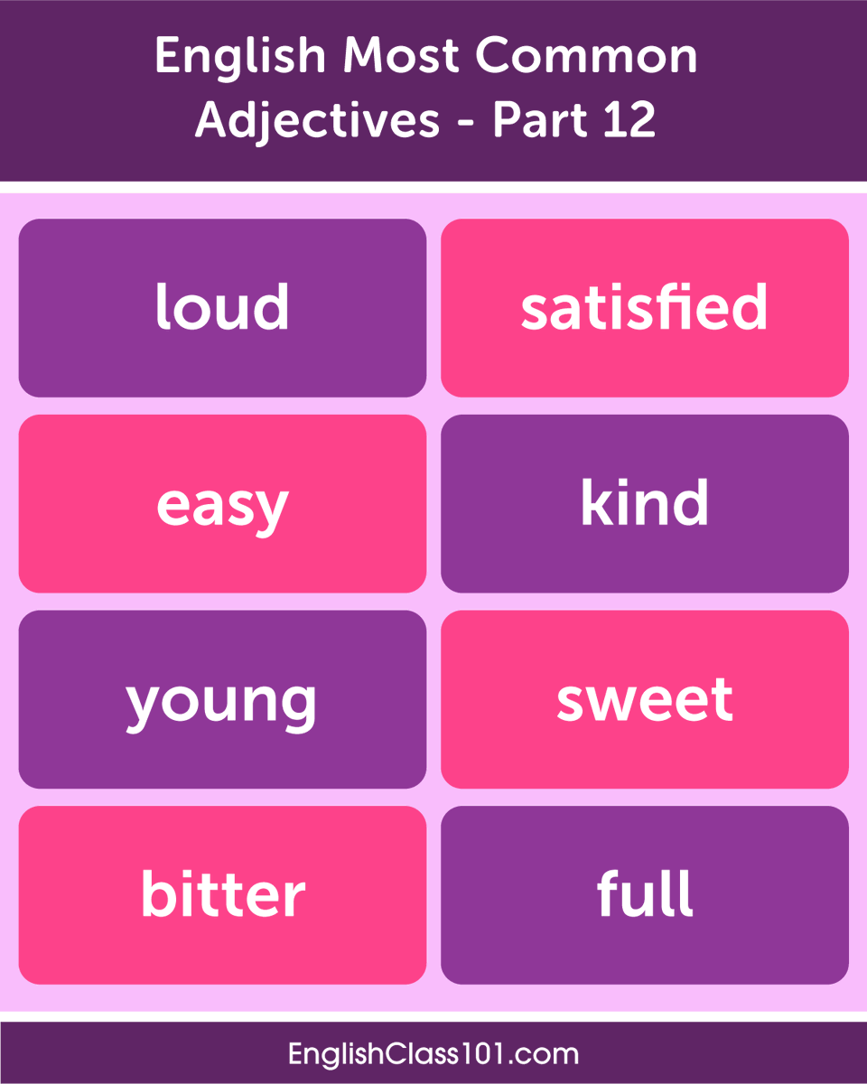 Most Common Adjectives English
