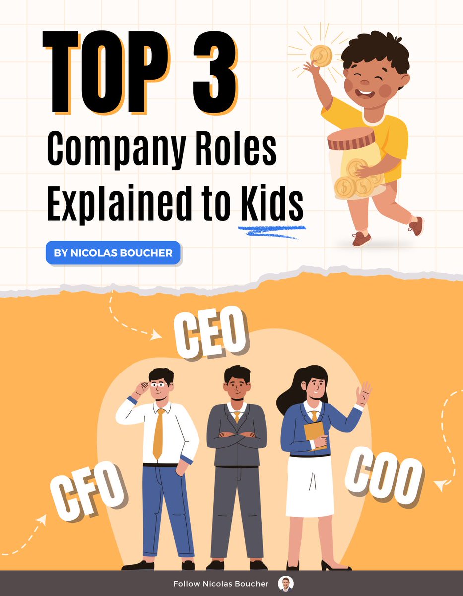 Top 3 Company Roles Explained to Kids - Thread from Nicolas Boucher ...