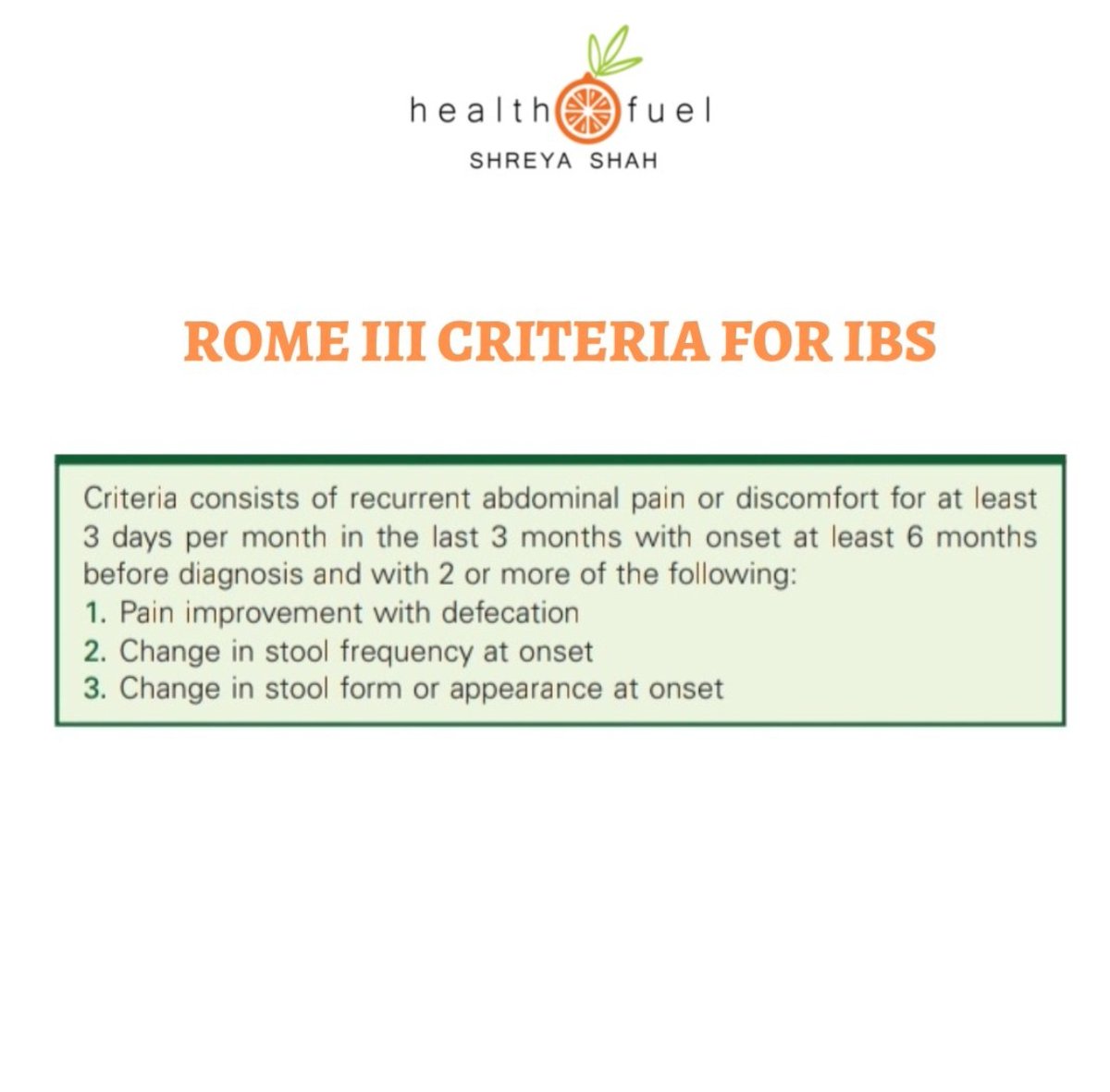 Rome Criteria Iii Ibs