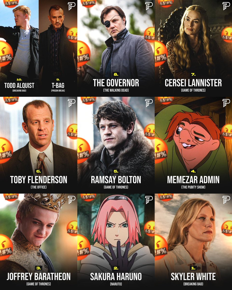 Top 50 Hated Characters