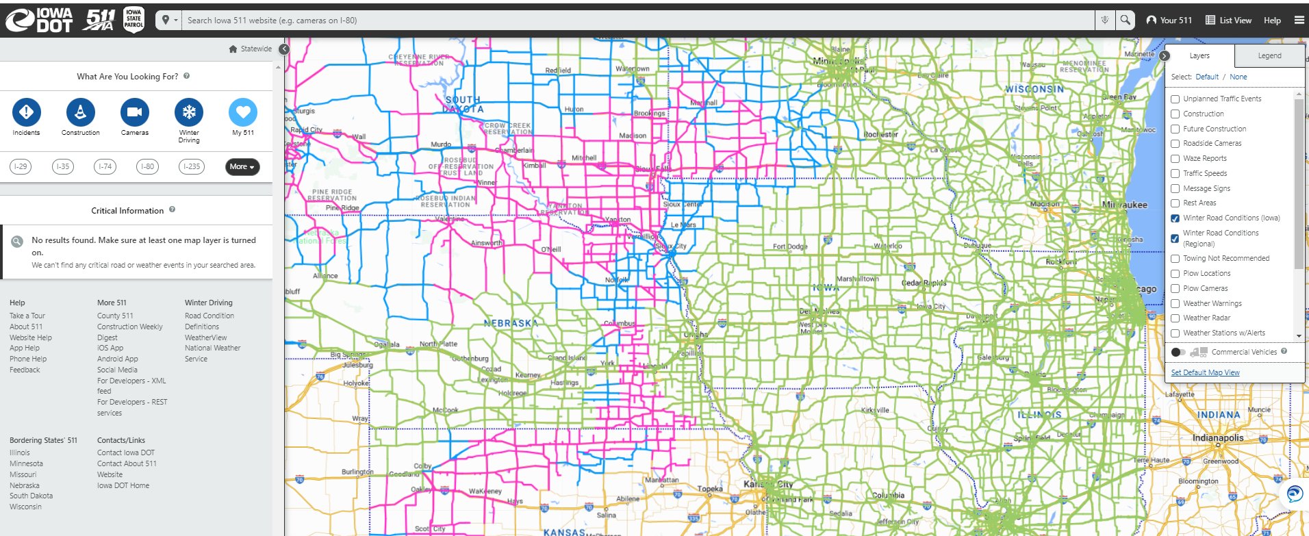 Map Of Iowa Road Conditions