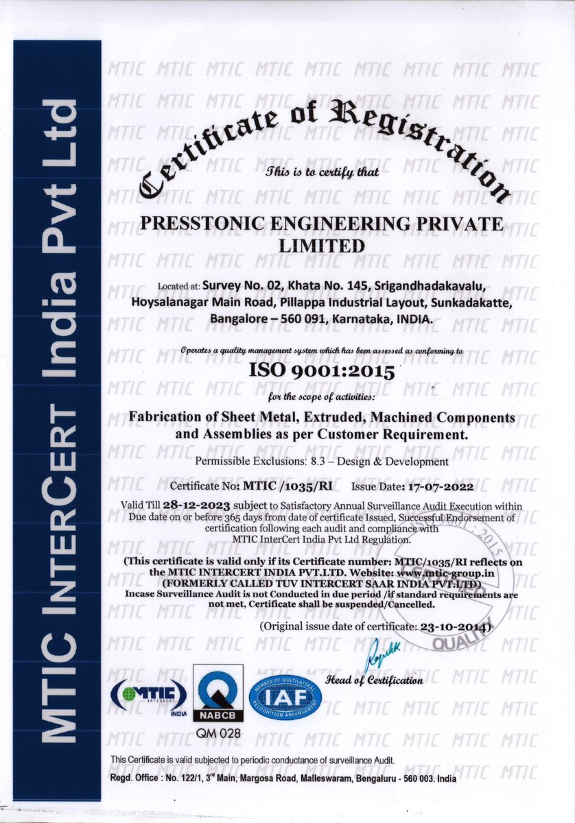 Presstonic Engineering-established as a partnership firm in 1996 by Mr ...