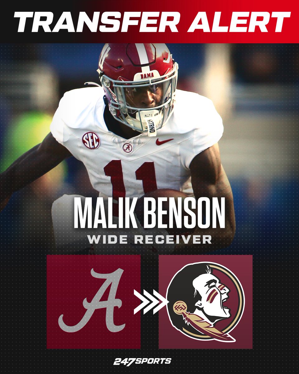 Florida State Secures Alabama WR Transfer Malik Benson, Defeating Rival ...