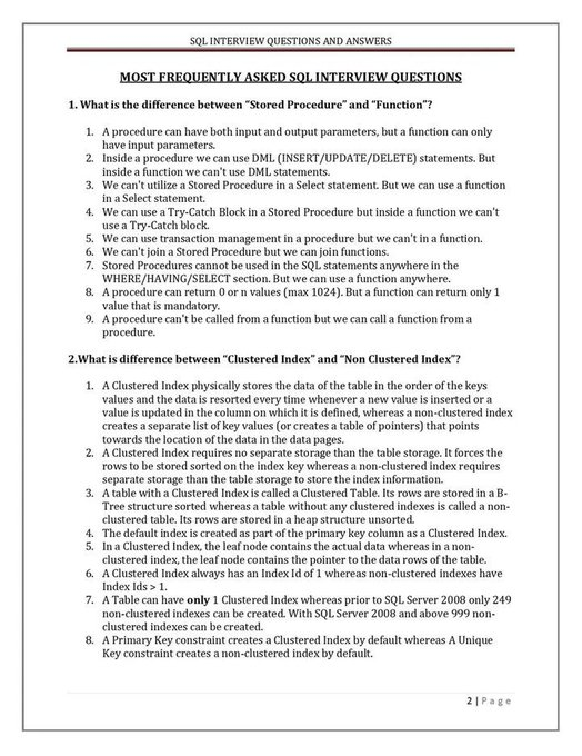 💛 𝟯𝟱 𝗦𝗤𝗟 𝐈𝐧𝐭𝐞𝐫𝐯𝐢𝐞𝐰 𝐐𝐮𝐞𝐬𝐭𝐢𝐨𝐧𝐬 & 𝗔𝗻𝘀𝘄𝗲𝗿𝘀 💛 🔖Mandatory Bookmark 🎯 [🎁Bonus: PDF GiveAway for 𝗙𝗶𝗿𝘀𝘁 ...