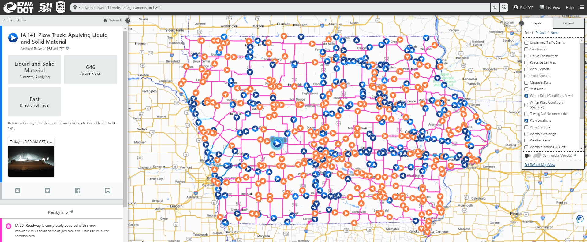 Map Of Iowa Road Conditions Current Snow Totals In Des Moines, Ames