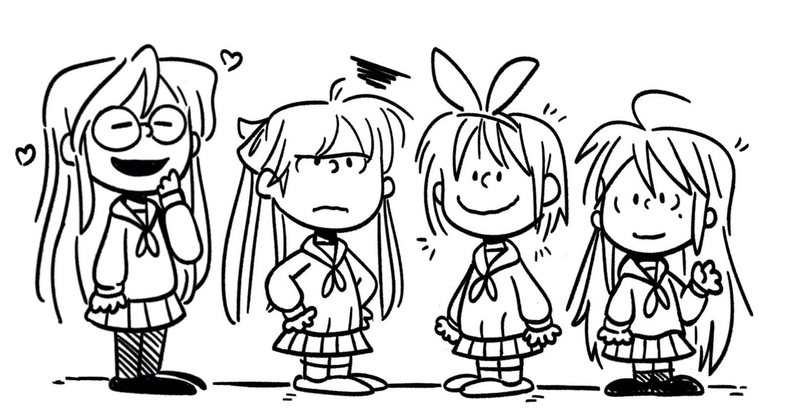 Lucky Star Coloring Pages Felt Like Drawing Konata #luckystar