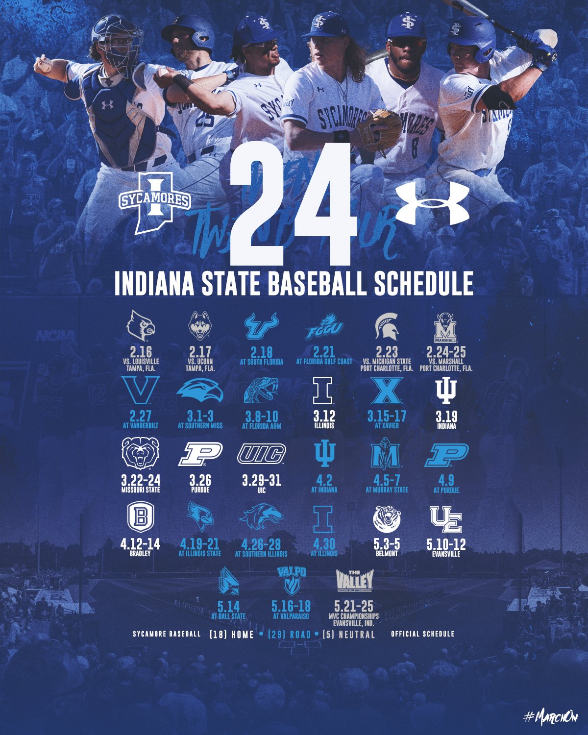 Indiana State Baseball on X 18 home games at Bob Warn Field starting on March 12 as the Sycamores announce the 2024 Baseball Schedule https t ZFddUDf2iJ MarchOn https t UFweDY7fCD X