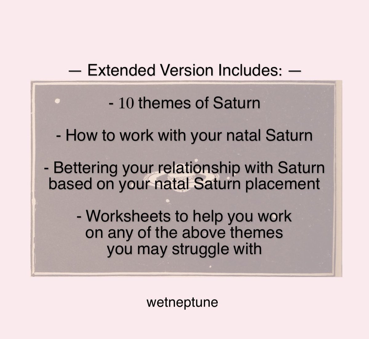 ⊹ befriending saturn to be friends with saturn, you need to adapt a ...