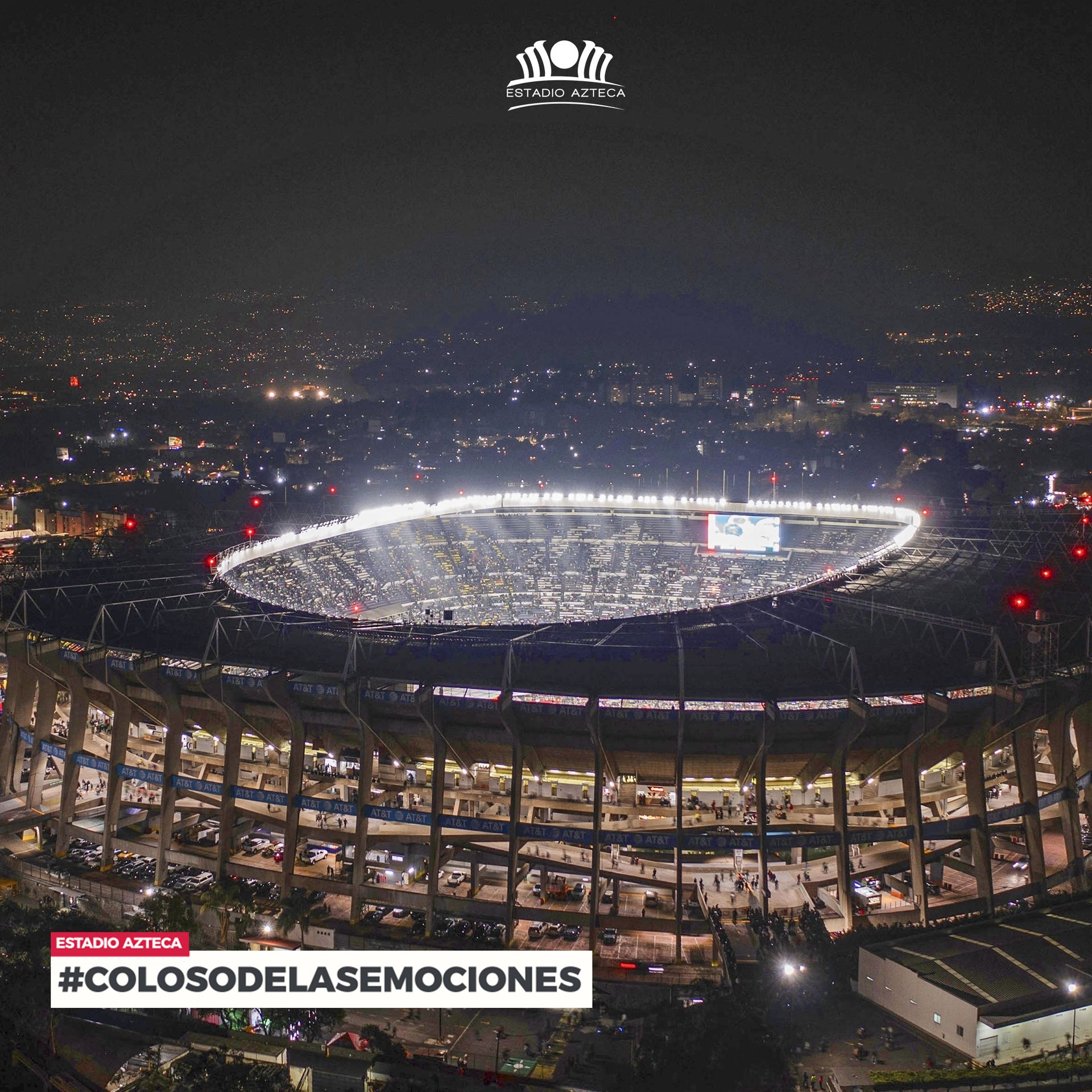 Azteca Stadium At Night