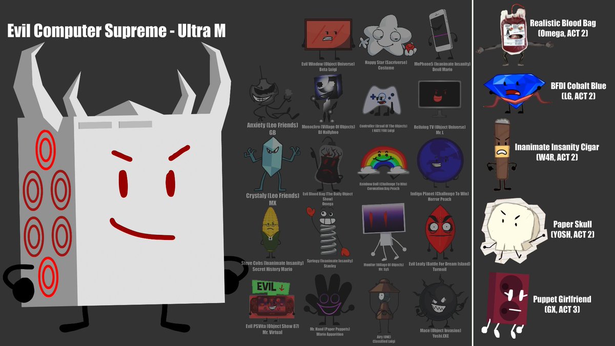 "Let's take Computer down... BY EVIL LEAGUE OF OBJECTS!" -Evil Computer ...