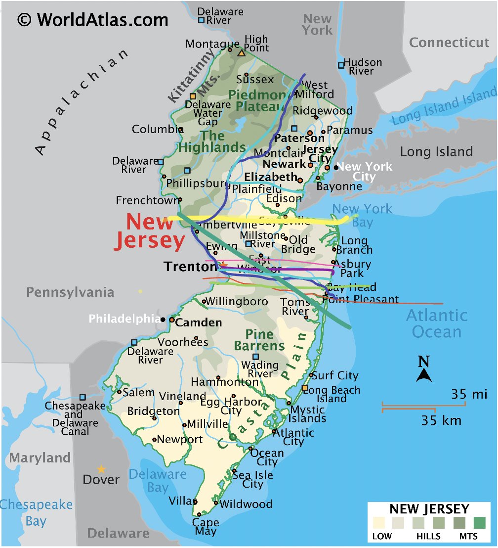 South Jersey Map The South Jersey Shore Map Etsy