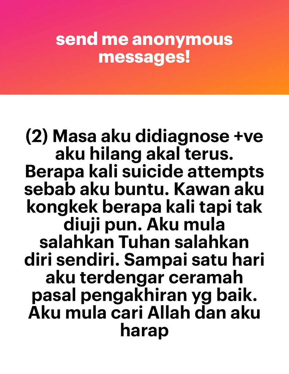 Sharing dari pesakit HIV. - Thread from 🔺meingl🔻 @meinmokhtar - Rattibha