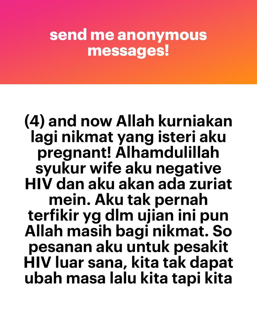 Sharing dari pesakit HIV. - Thread from 🔺meingl🔻 @meinmokhtar - Rattibha