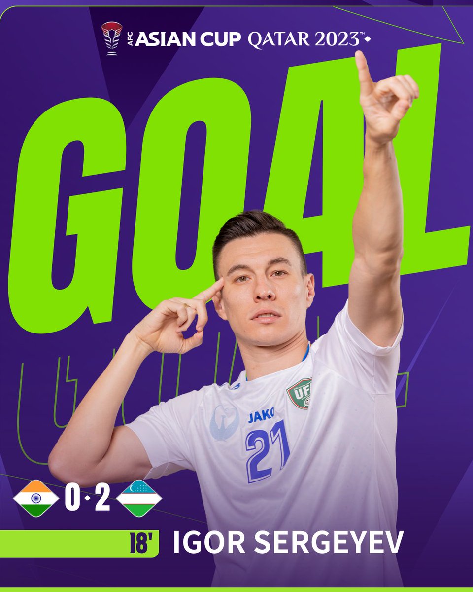 ⚽️ GOAL | 🇮🇳 India 0️⃣-2️⃣ Uzbekistan 🇺🇿 Igor Sergeyev doubles the ...