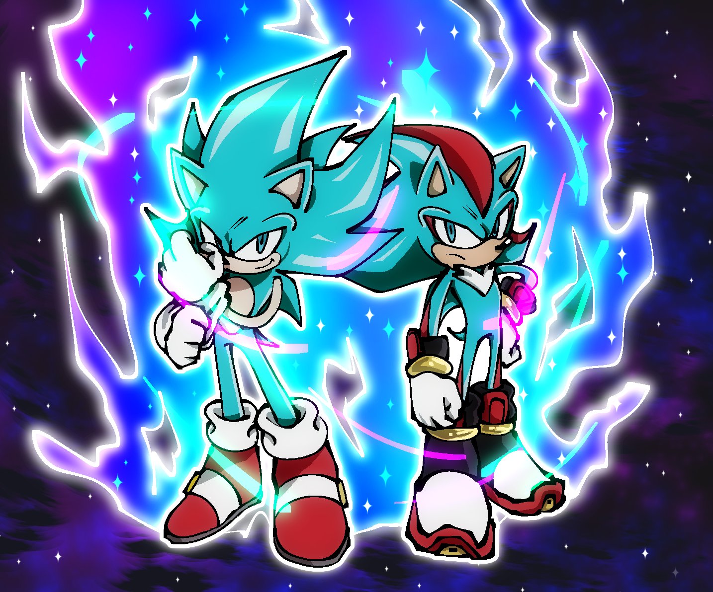 Super Sonic And Super Shadow And Super Silver Drawings Sonic Shadow