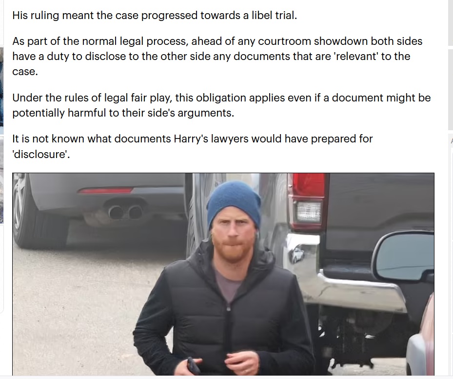 Today's Daily Mail : "Prince Harry abandons libel case against the Mail ...