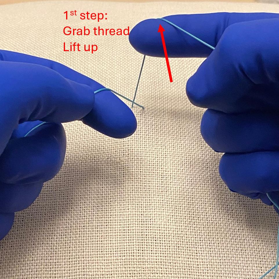 🧵regarding the technique of 2-handed knot tying: This one is for ...