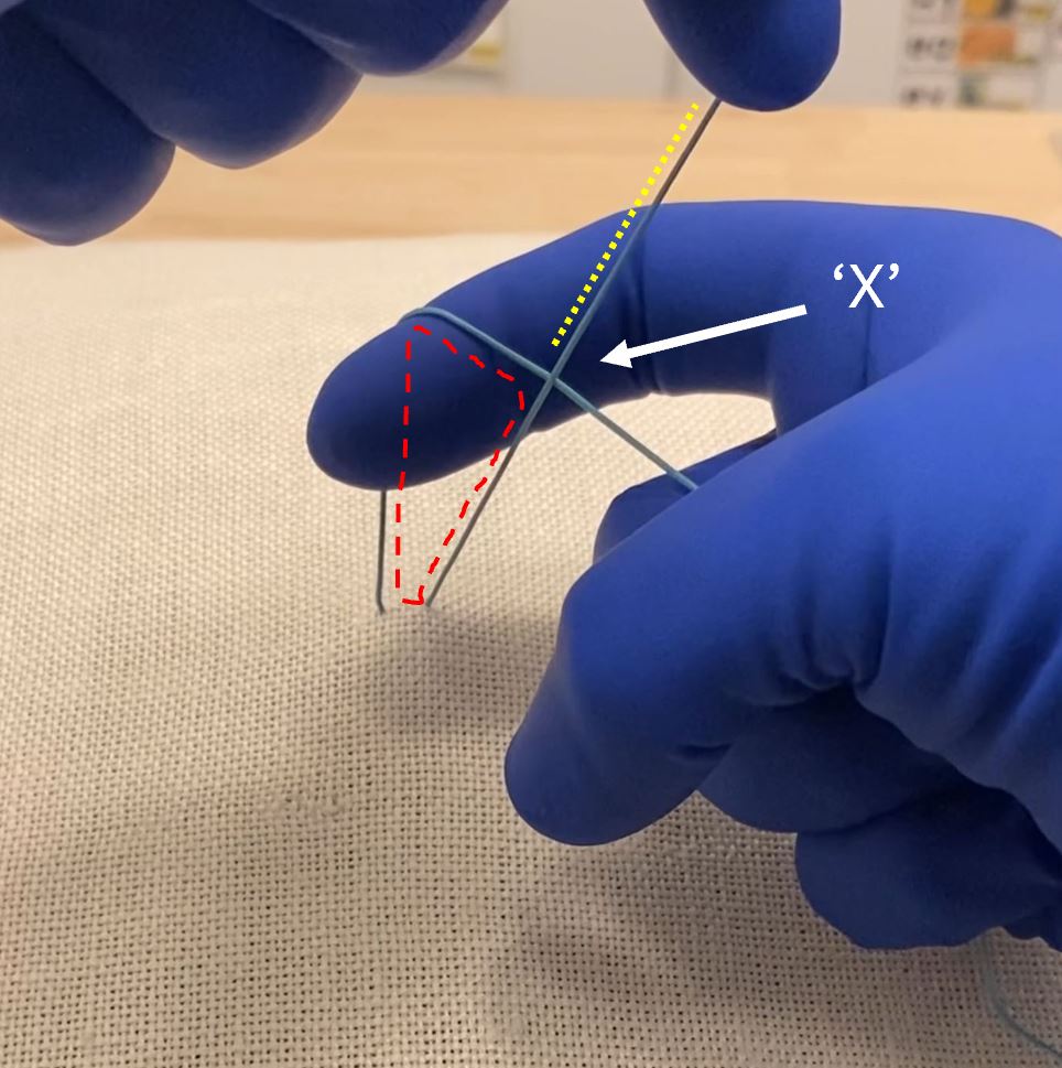 🧵regarding the technique of 2-handed knot tying: This one is for ...