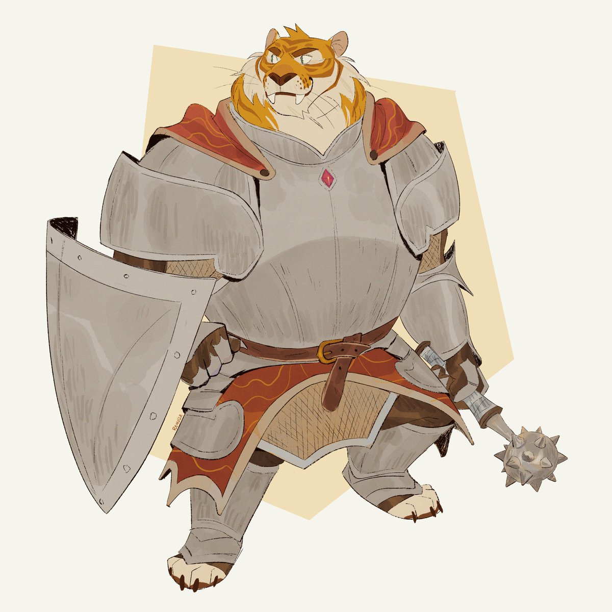 「A scribbly paladin for @/bearlyFeline!」|Remulleのイラスト