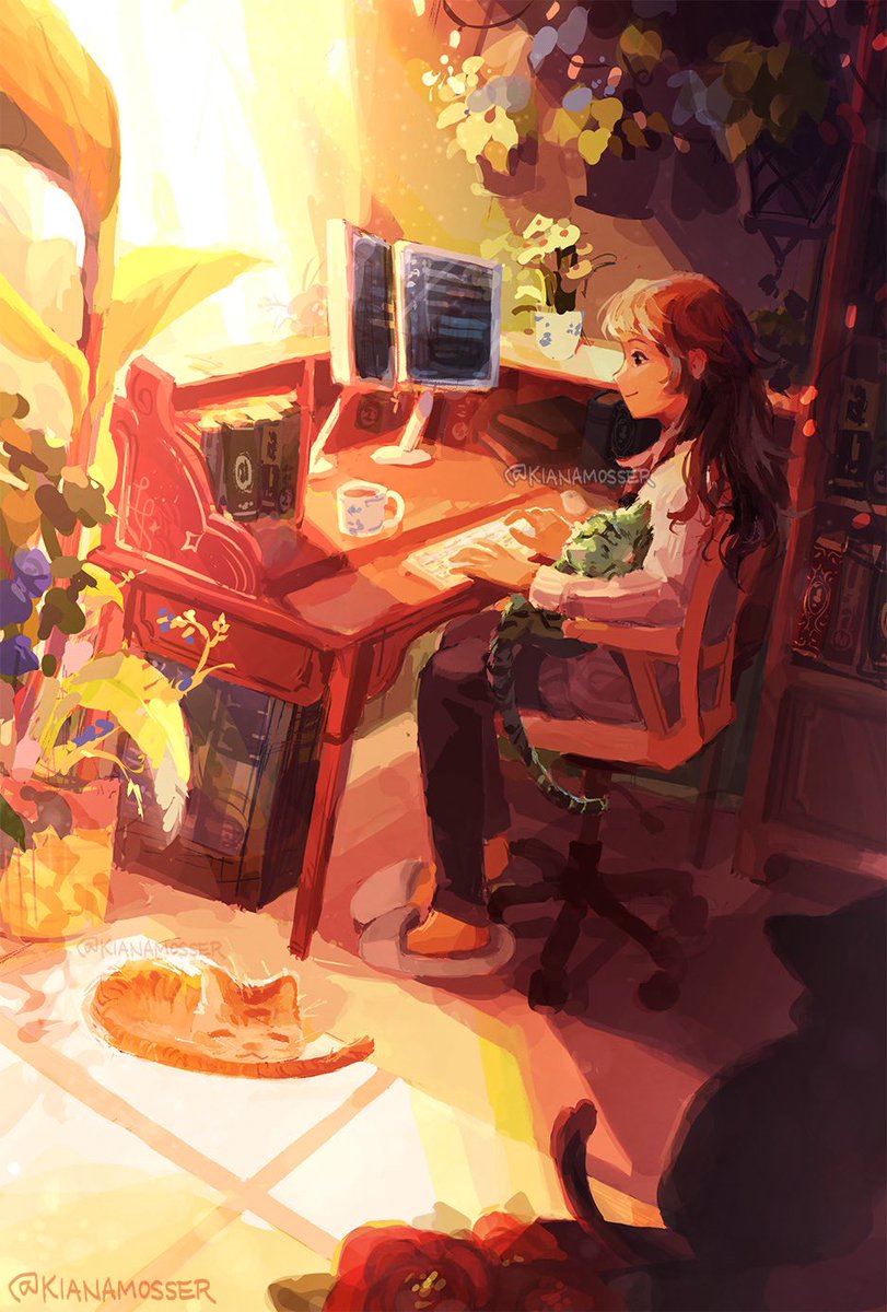「software dev working from home 」|Kiana Mosser 🐇のイラスト