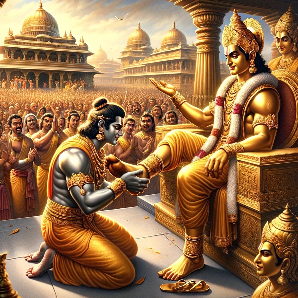 After 14 yrs of exile, when Shri Ram came back to Ayodhya, a sage came ...