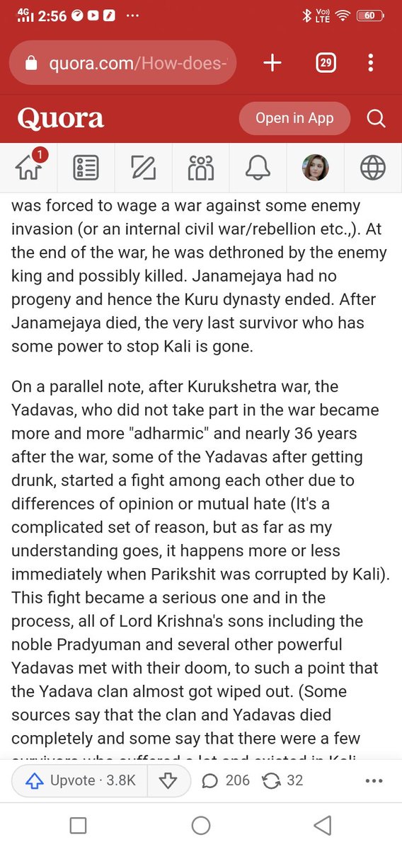 So main quora par kuch mahabharat related padh rhi thi to Iss bande ka ...