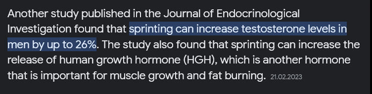 Sprinting is extremely Anabolic.. It is THE perfect exercise to become ...