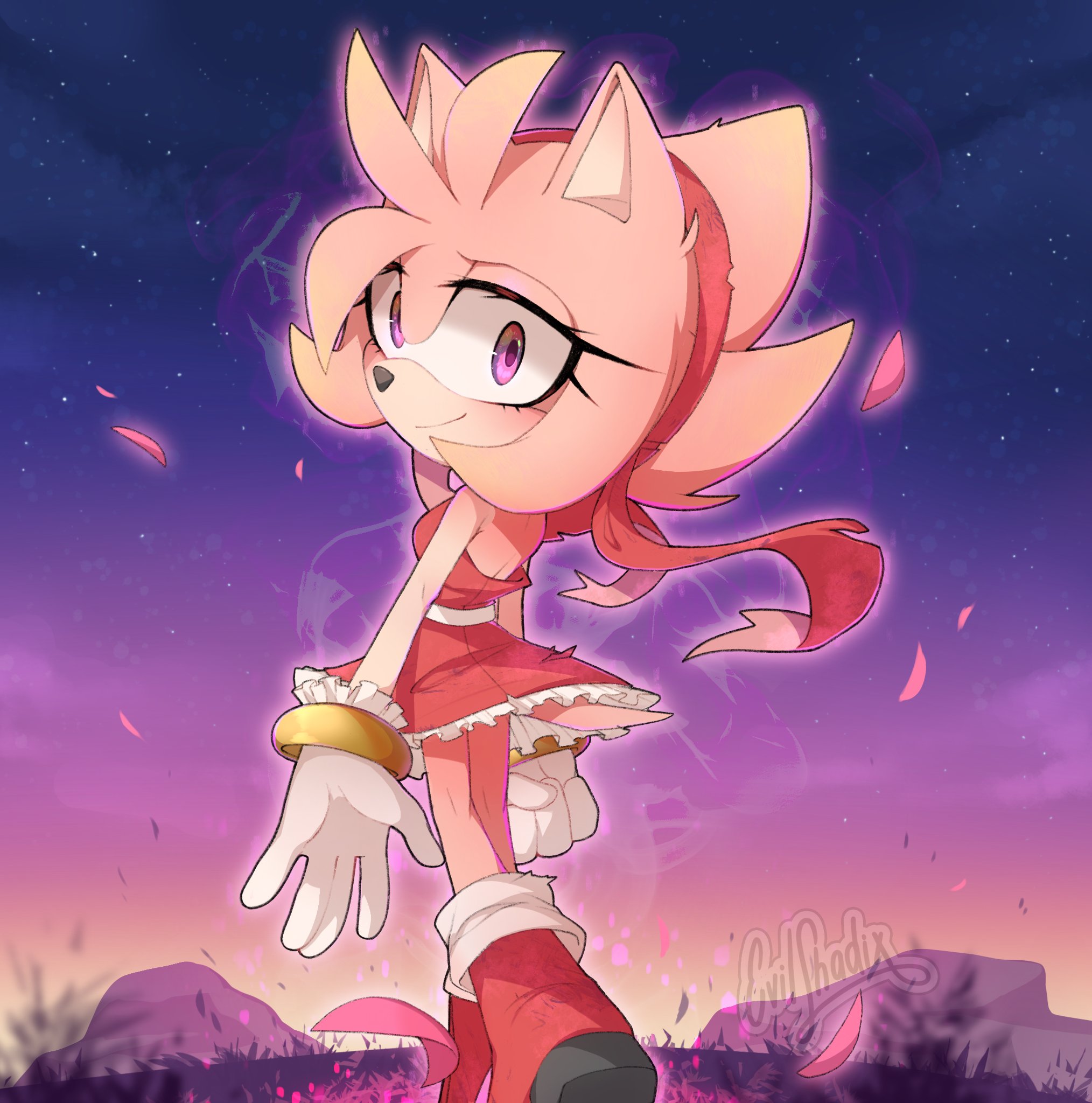 Super Amy Rose Super Sonic And Amy Commission By AdamBryceThomas