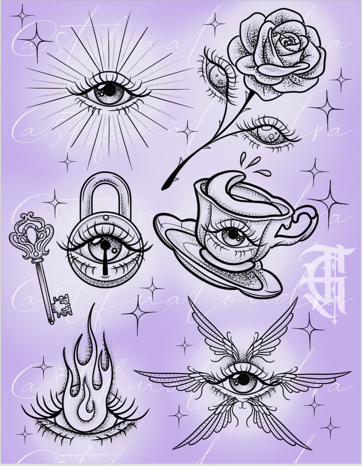 Feminine Tattoo Flash