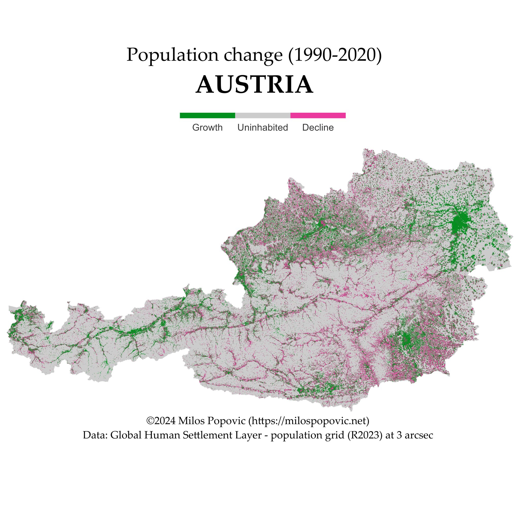 Population Map Of Austria AUSTRIA Statistical Database United