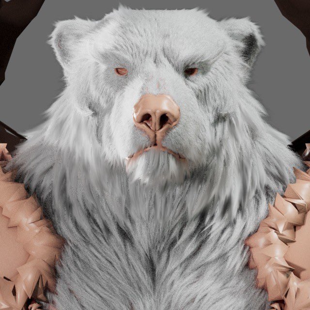 scar white fur 1boy no humans male focus bear scar on face illustration ...