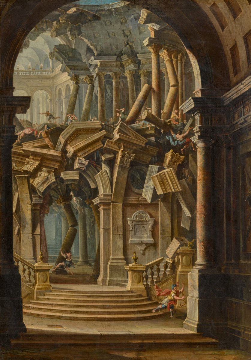 An architectural fantasy in art is known as a "capriccio". These are ...