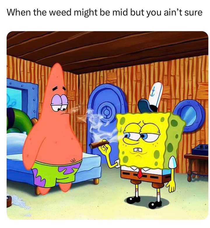 Patrick Star High On Weed