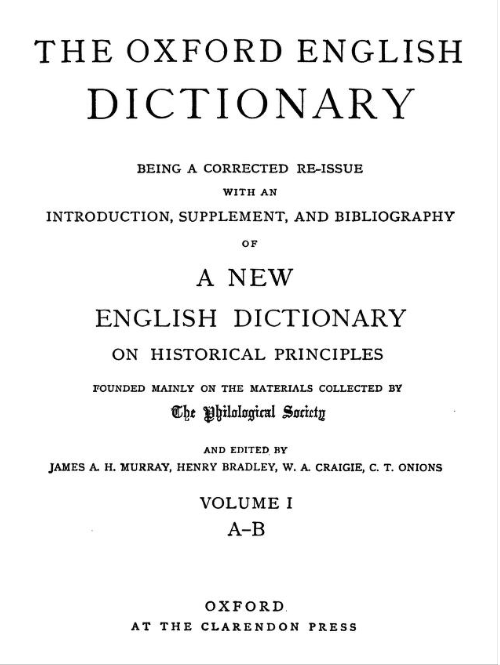 Oxford Dictionary First Published